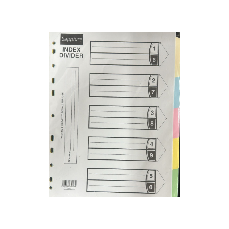 5 Colour Paper Index Divider